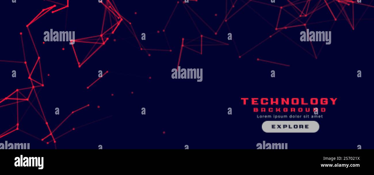 technology banner with red network lines mesh Stock Vector Image & Art ...