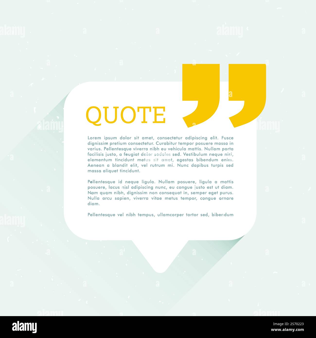 clean chat bubble with quotation message Stock Vector Image & Art - Alamy