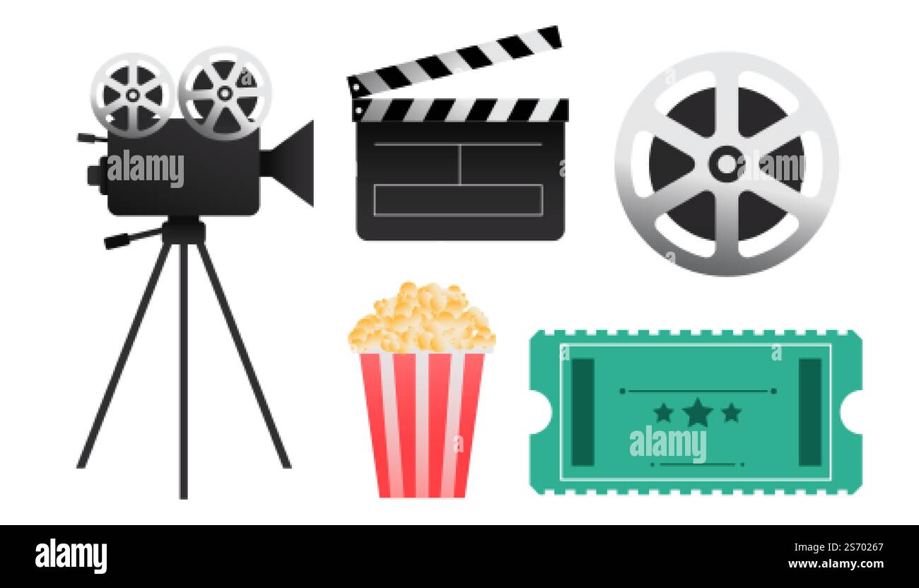 cinema film elements and objects Stock Vector Image & Art - Alamy