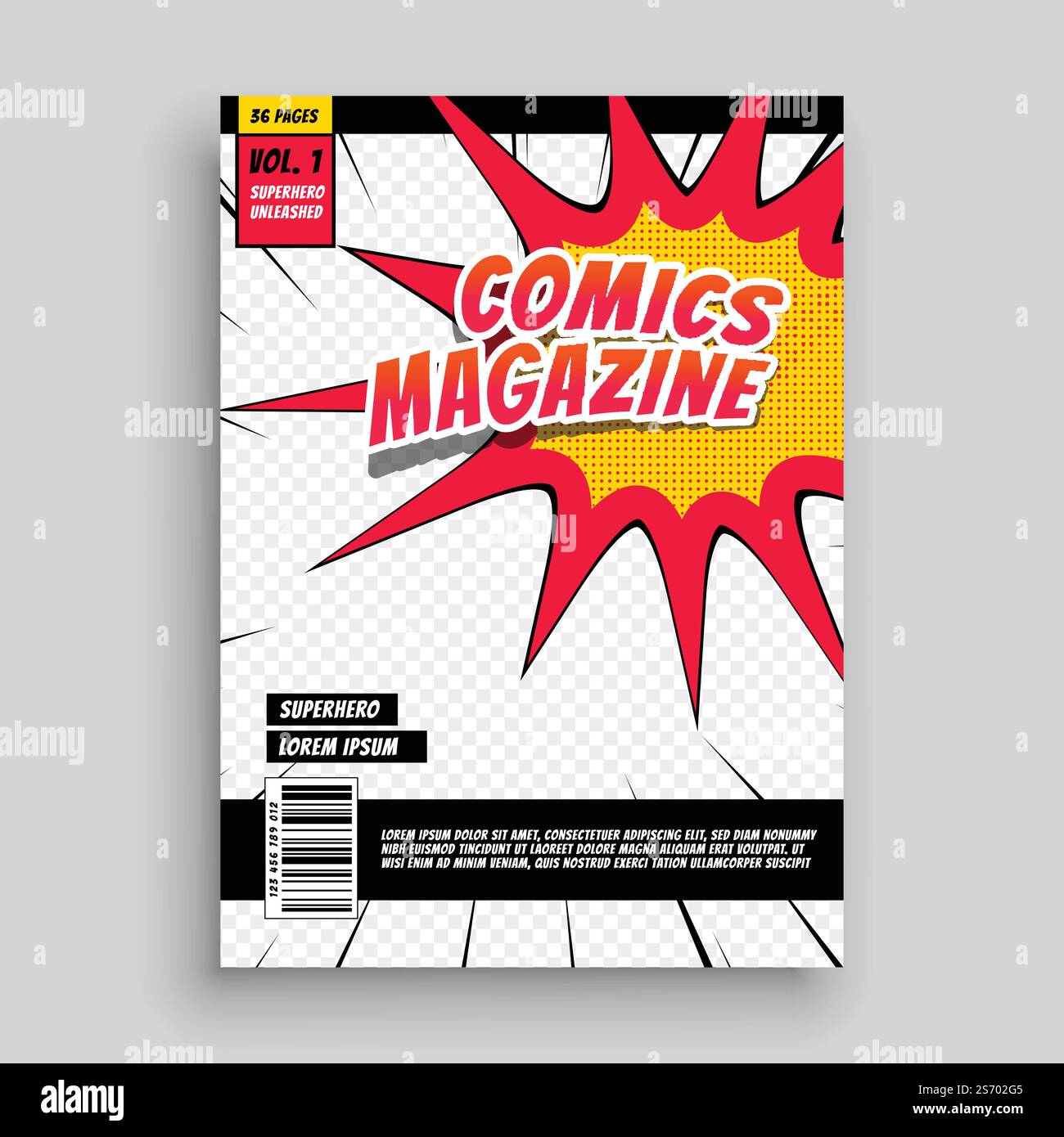 comic magazine book cover template Stock Vector Image & Art - Alamy