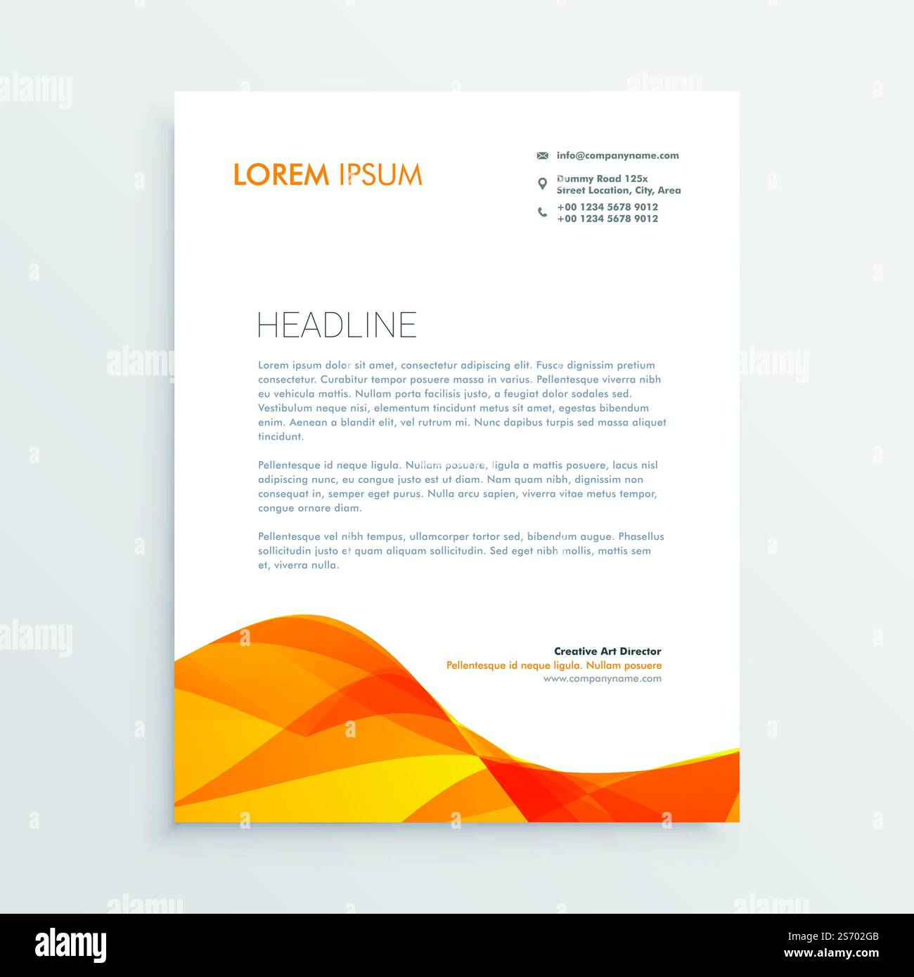 orange business letterhead design template Stock Vector Image & Art - Alamy