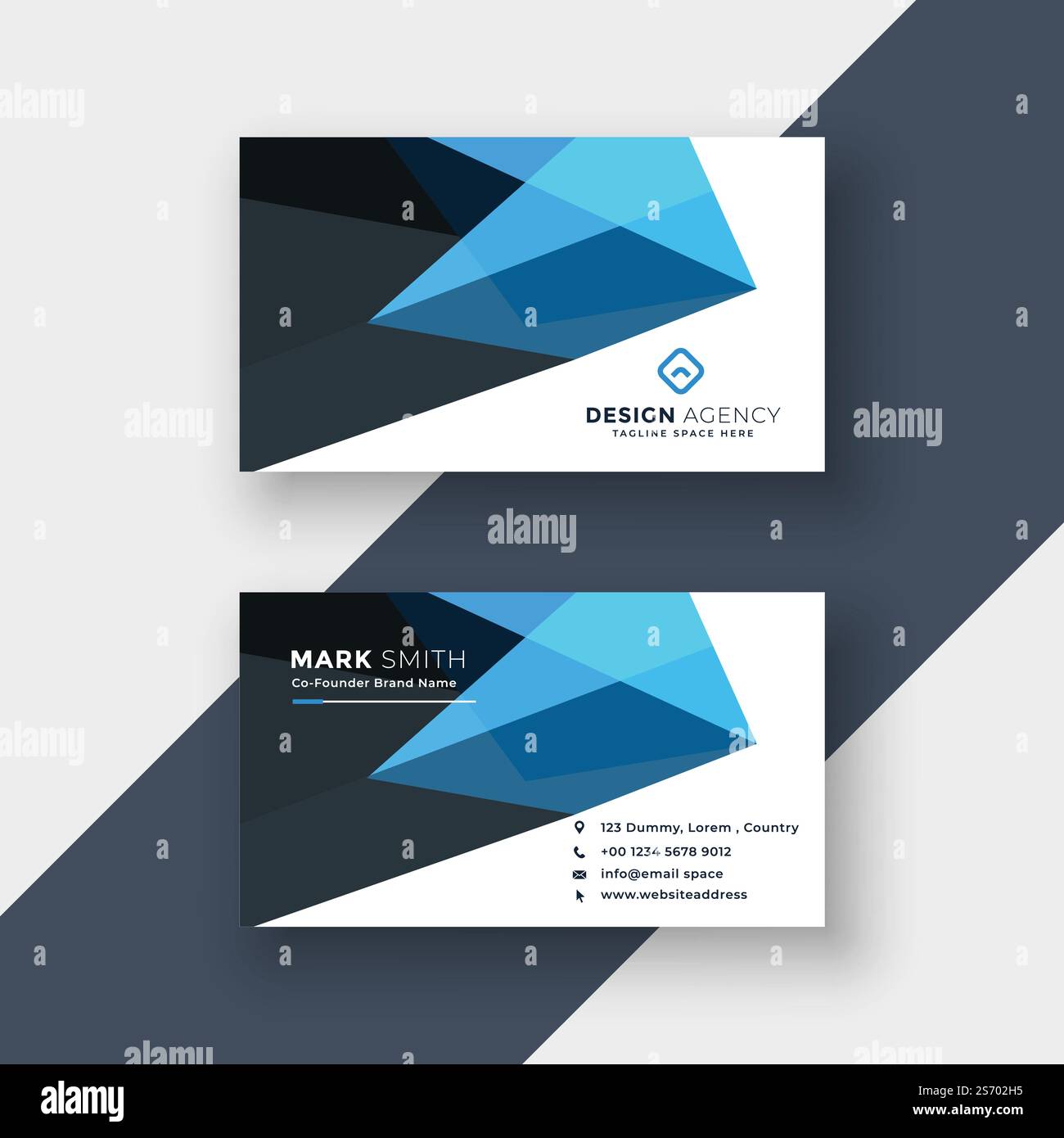 abstract blue business card design template Stock Vector Image & Art ...
