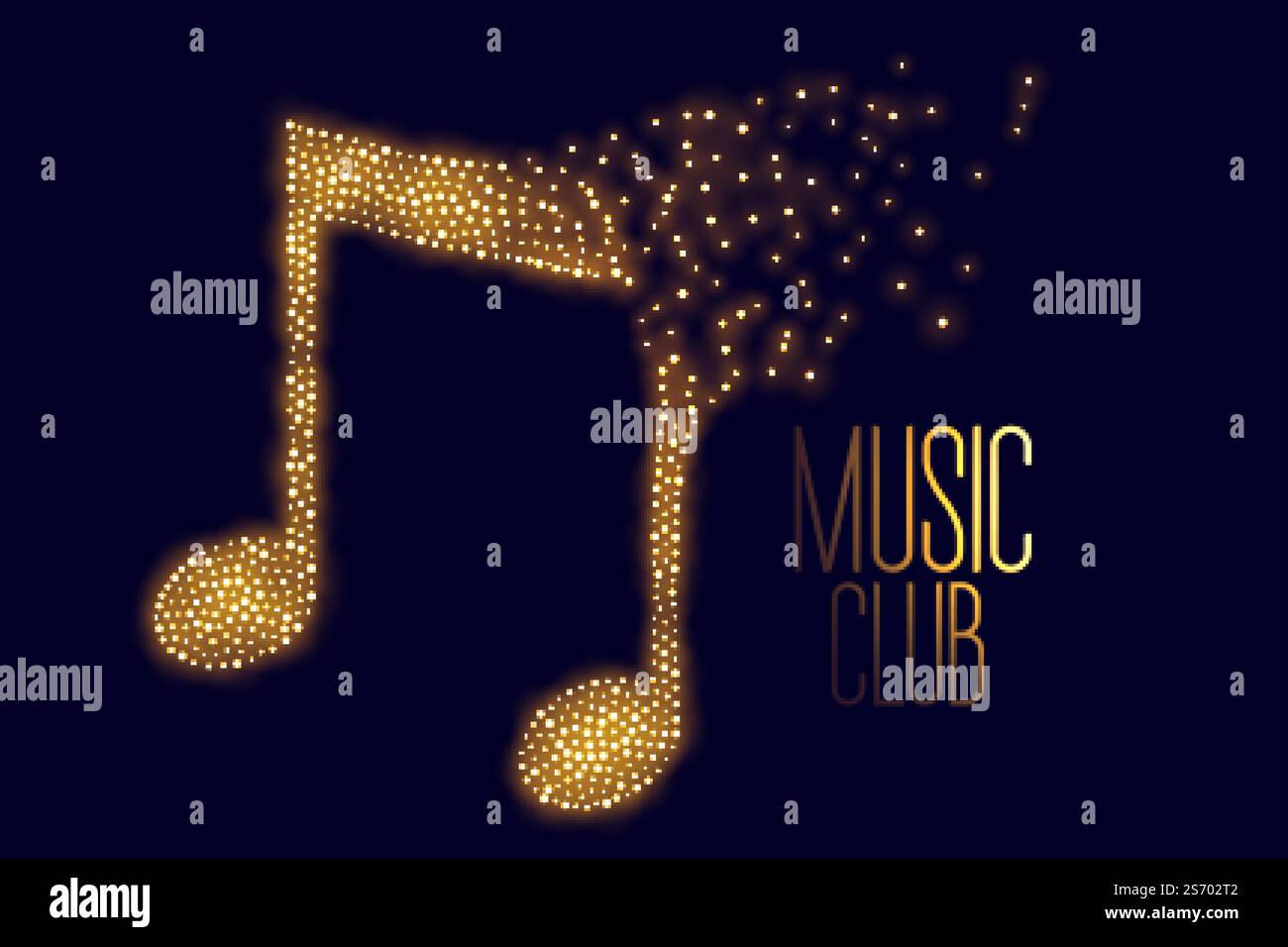 music note made with golden particle background Stock Vector Image ...