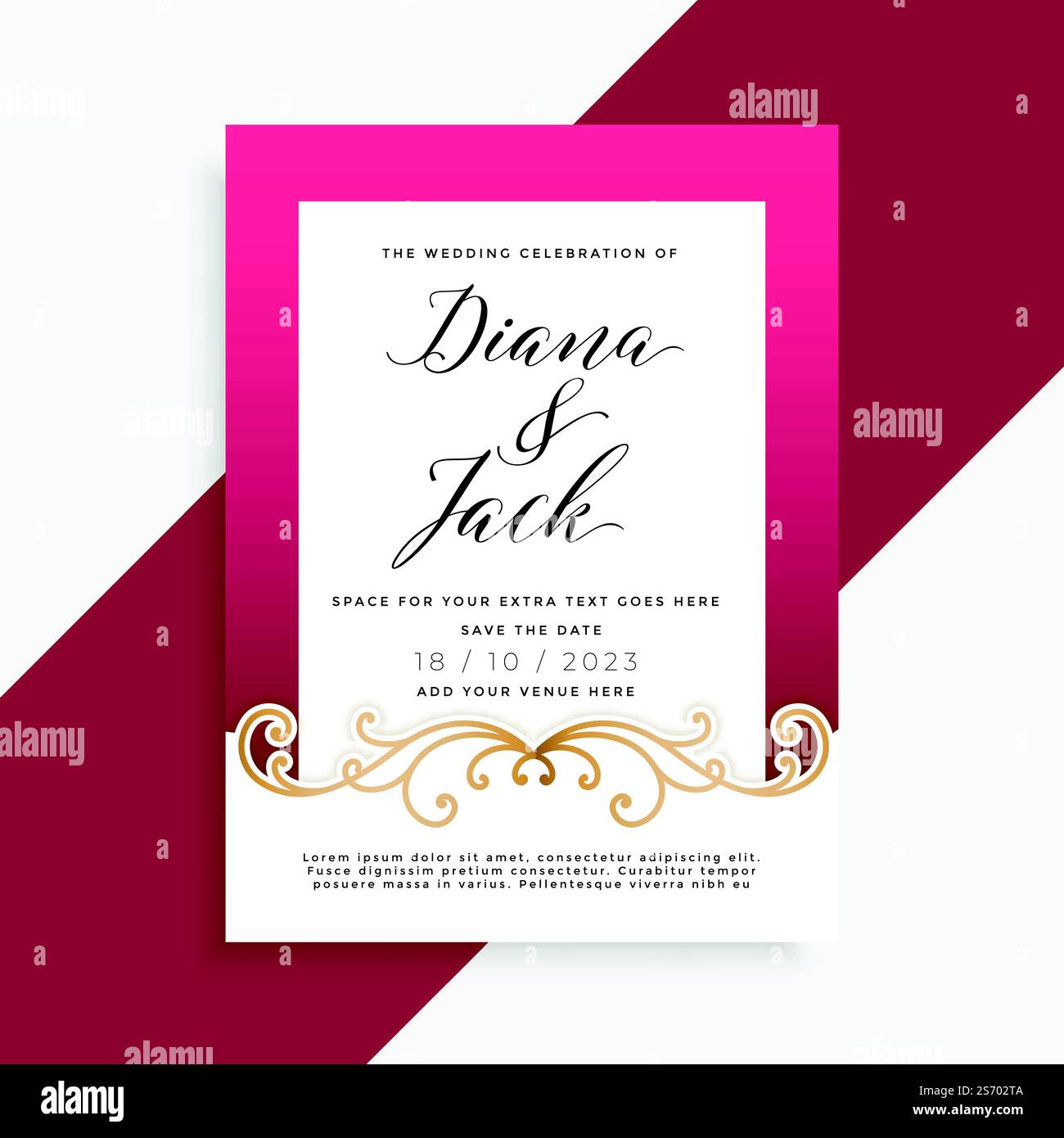 beautiful floral wedding card design Stock Vector Image & Art - Alamy