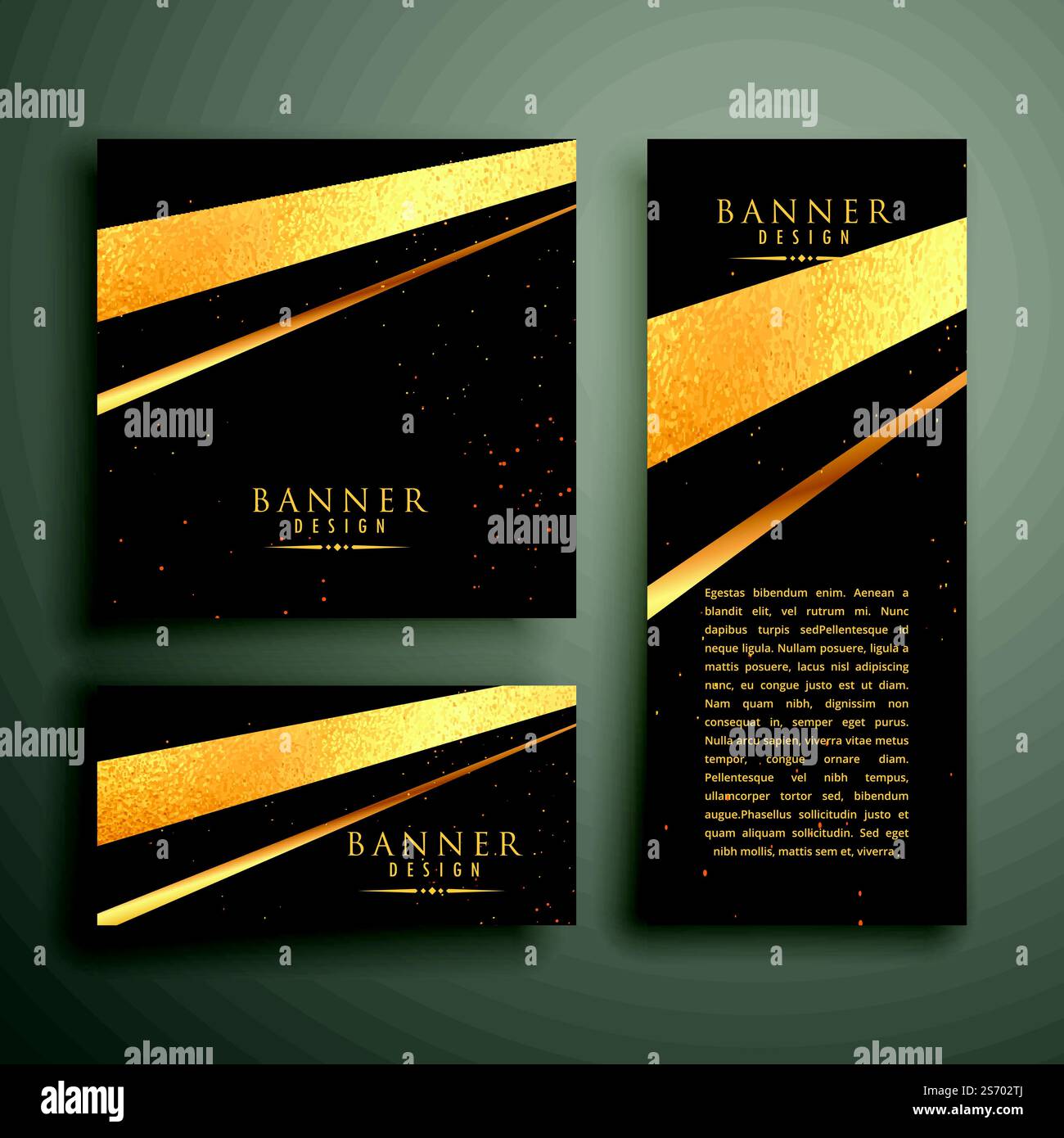 three luxury banners card design vector set Stock Vector Image & Art ...