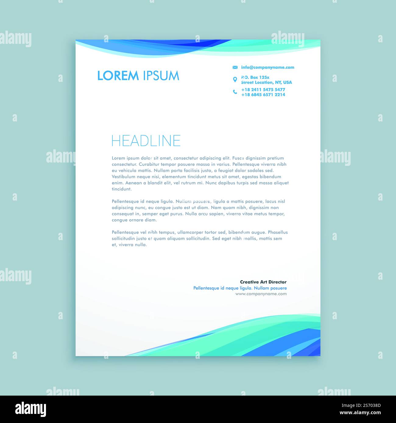 business wave letterhead design Stock Vector Image & Art - Alamy