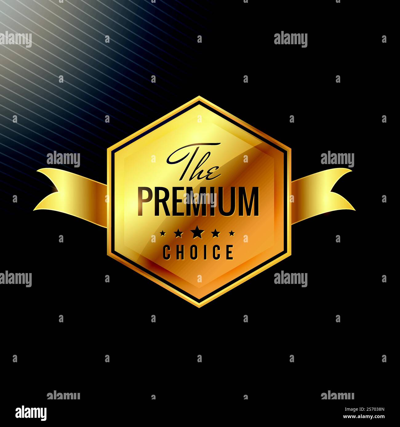 the premium choice" golden label with ribbon Stock Vector Image & Art ...