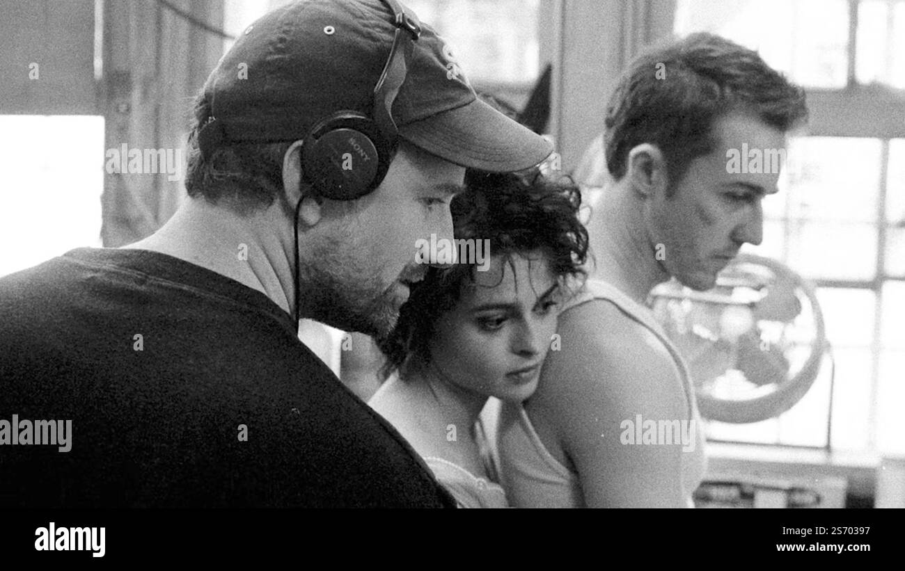 DAVID FINCHER, HELENA BONHAM CARTER and EDWARD NORTON in FIGHT CLUB ...