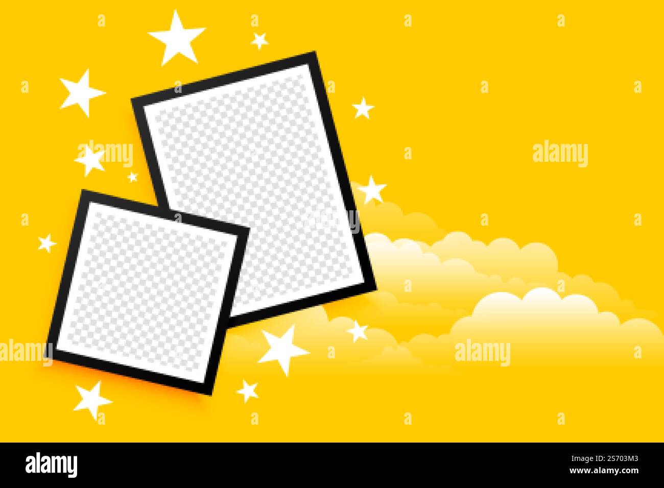 kids style photo frames with cloud and stars Stock Vector Image & Art ...