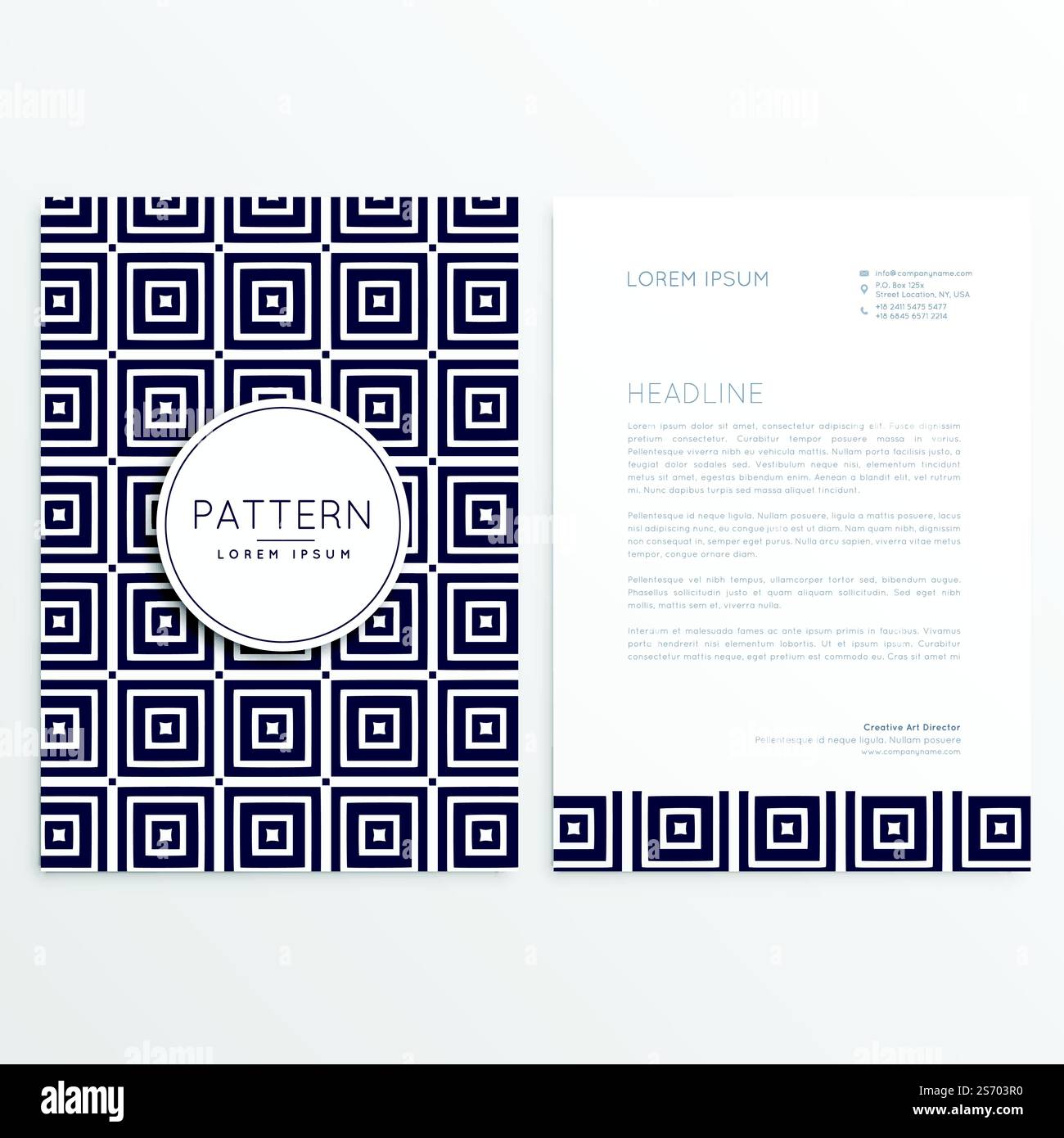 stylish letterhead design with square patterns Stock Vector Image & Art ...