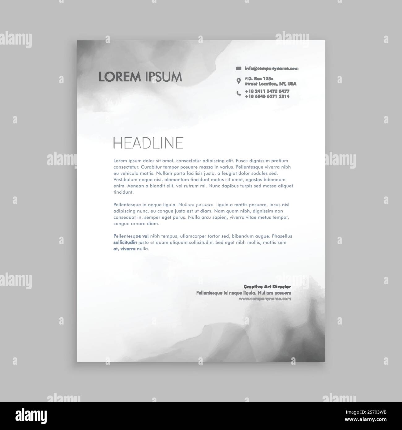 creative flowing ink letterhead design Stock Vector Image & Art - Alamy