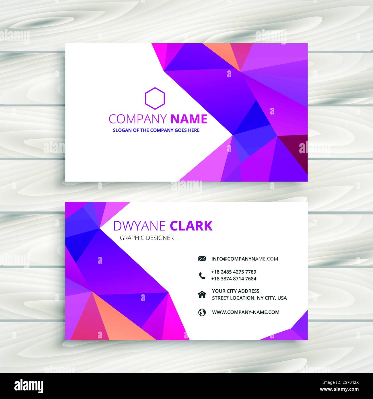 colorful low poly business card Stock Vector Image & Art - Alamy