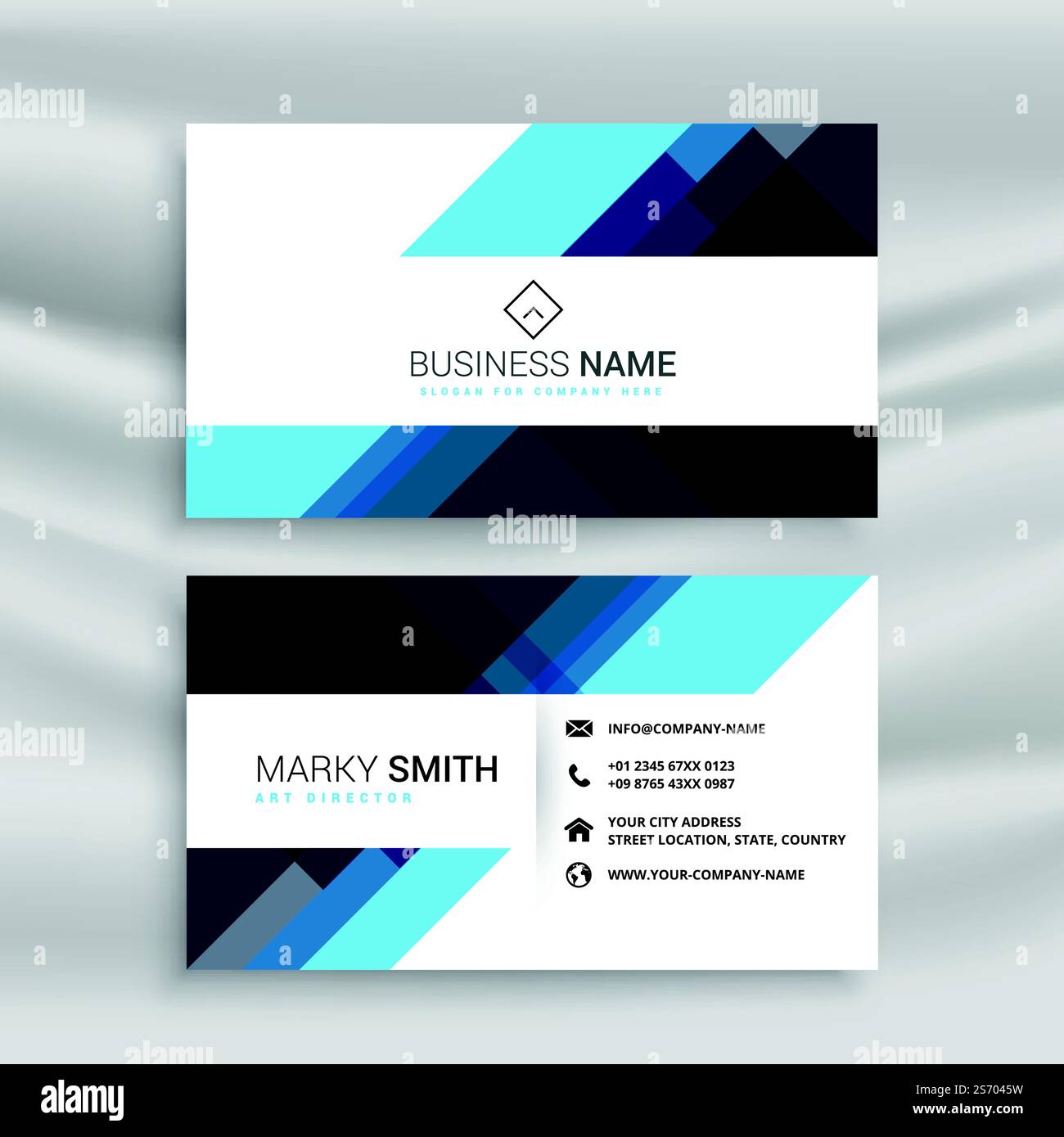 clean abstract blue business card design Stock Vector Image & Art - Alamy