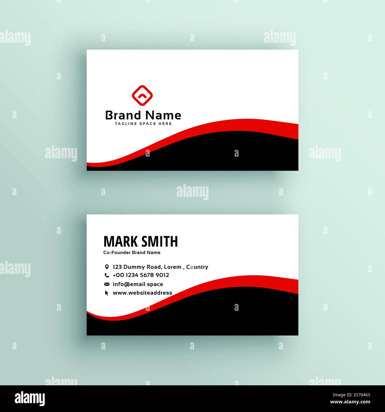 modern wavy business card design Stock Vector Image & Art - Alamy