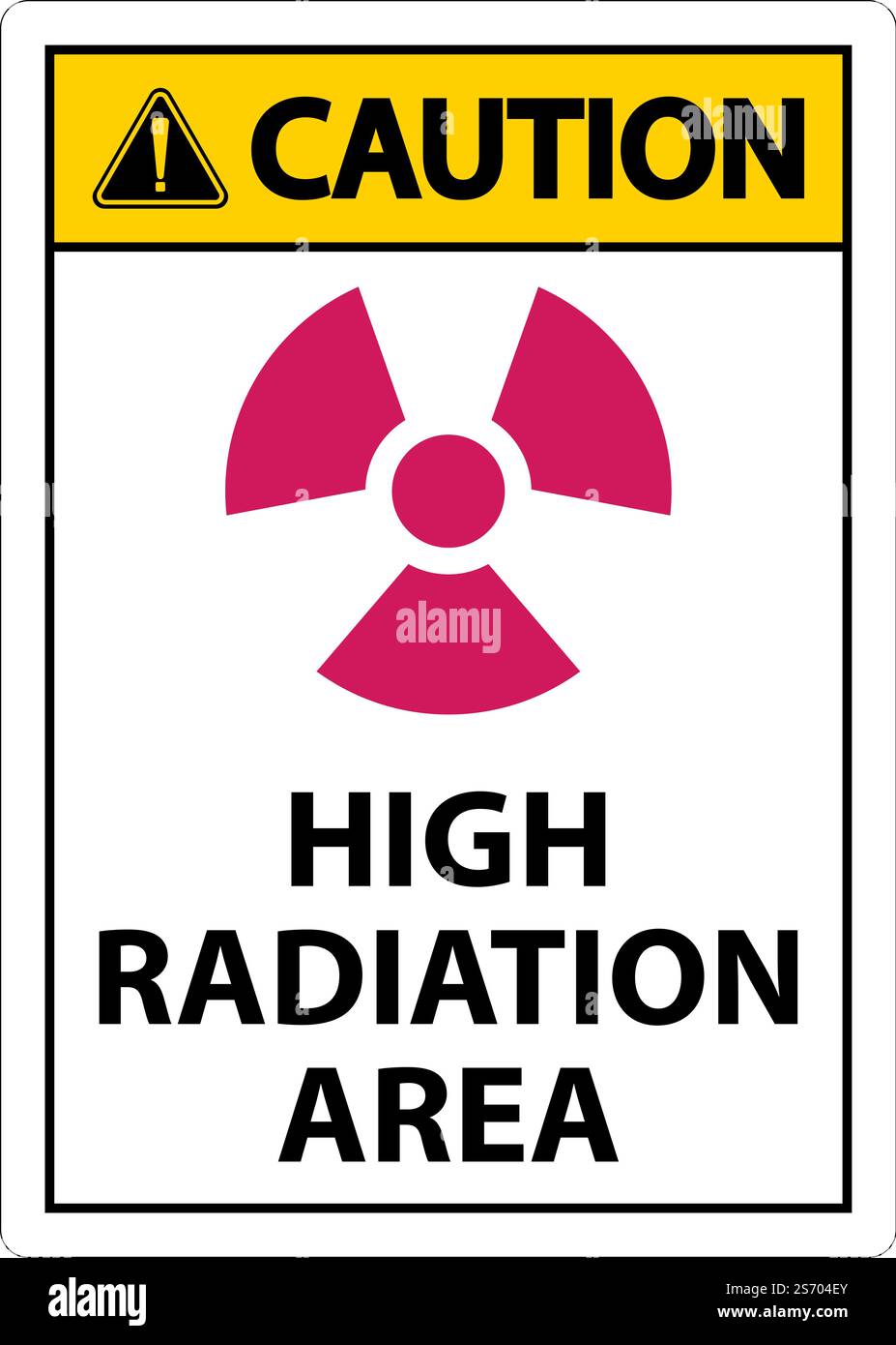 Caution High Radiation Area Sign on white background Stock Vector Image ...