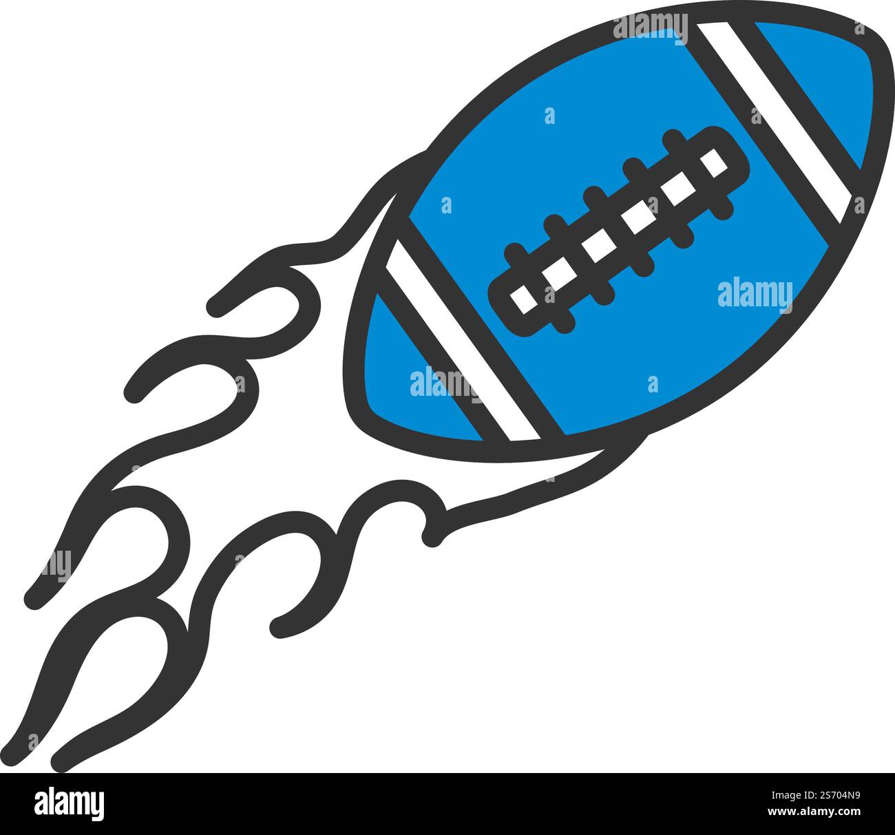 American Football Fire Ball Icon. Editable Bold Outline With Color Fill ...