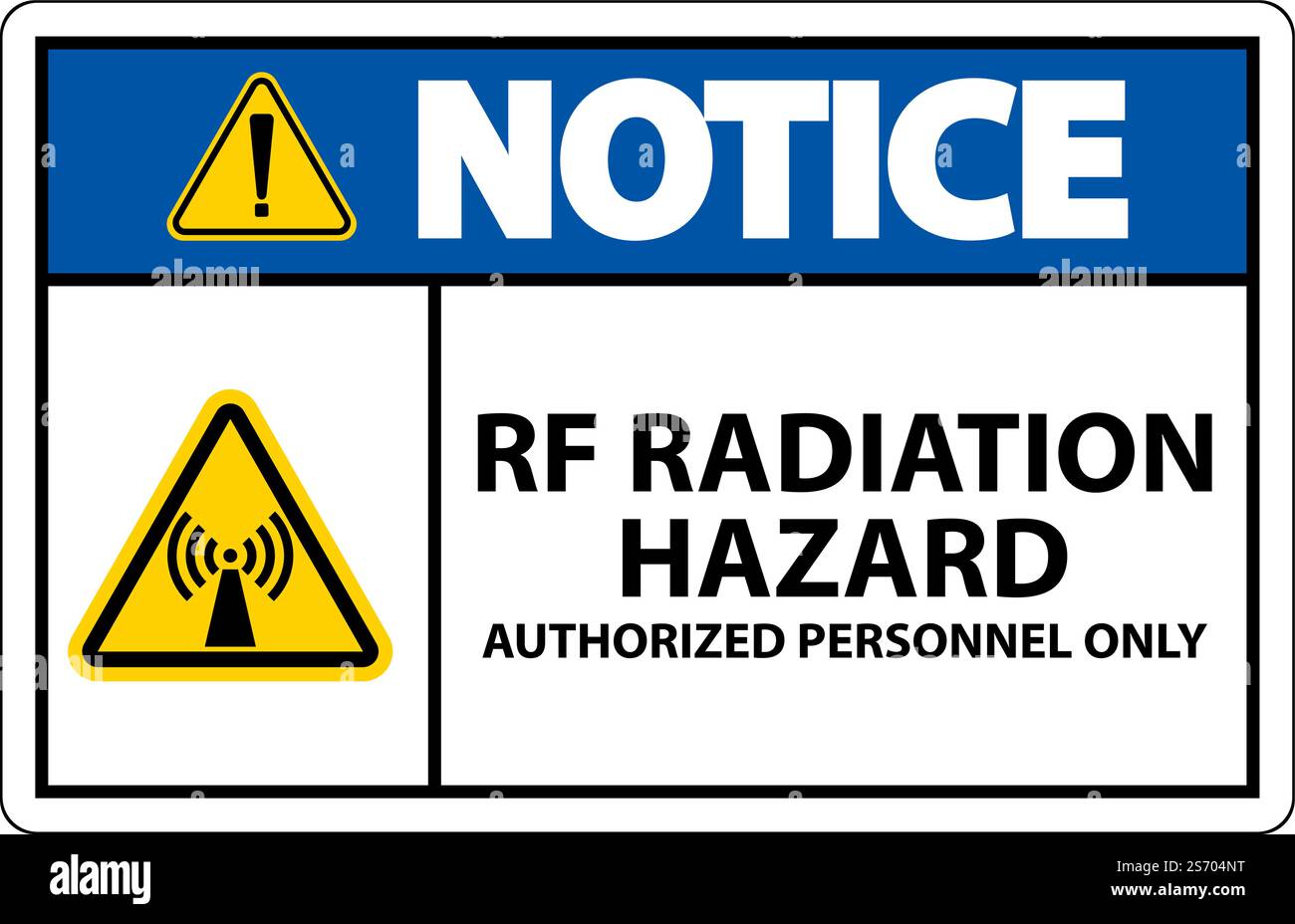 Notice RF Radiation Hazard Authorized Only Sign On White Background ...