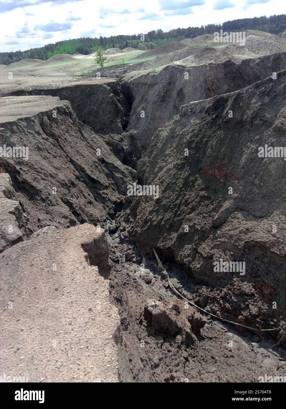 Quarry for the extraction of multi-colored clay in the Ural Mountains ...