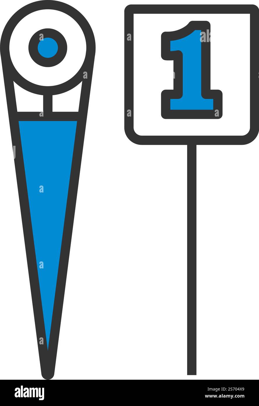 American Football Sideline Markers Icon. Editable Bold Outline With ...