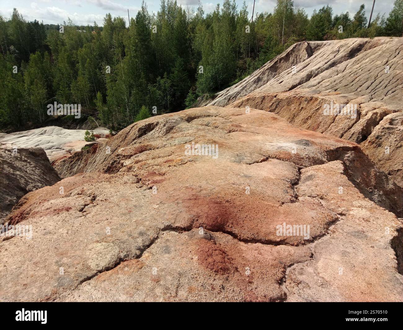 Quarry for the extraction of multi-colored clay in the Ural Mountains ...