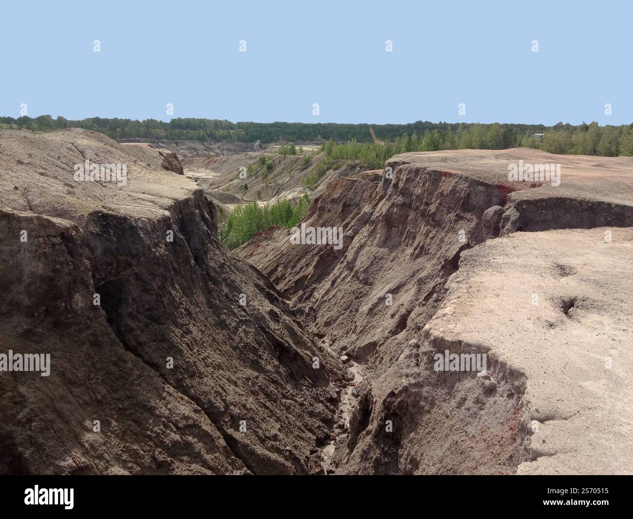 Quarry for the extraction of multi-colored clay in the Ural Mountains ...