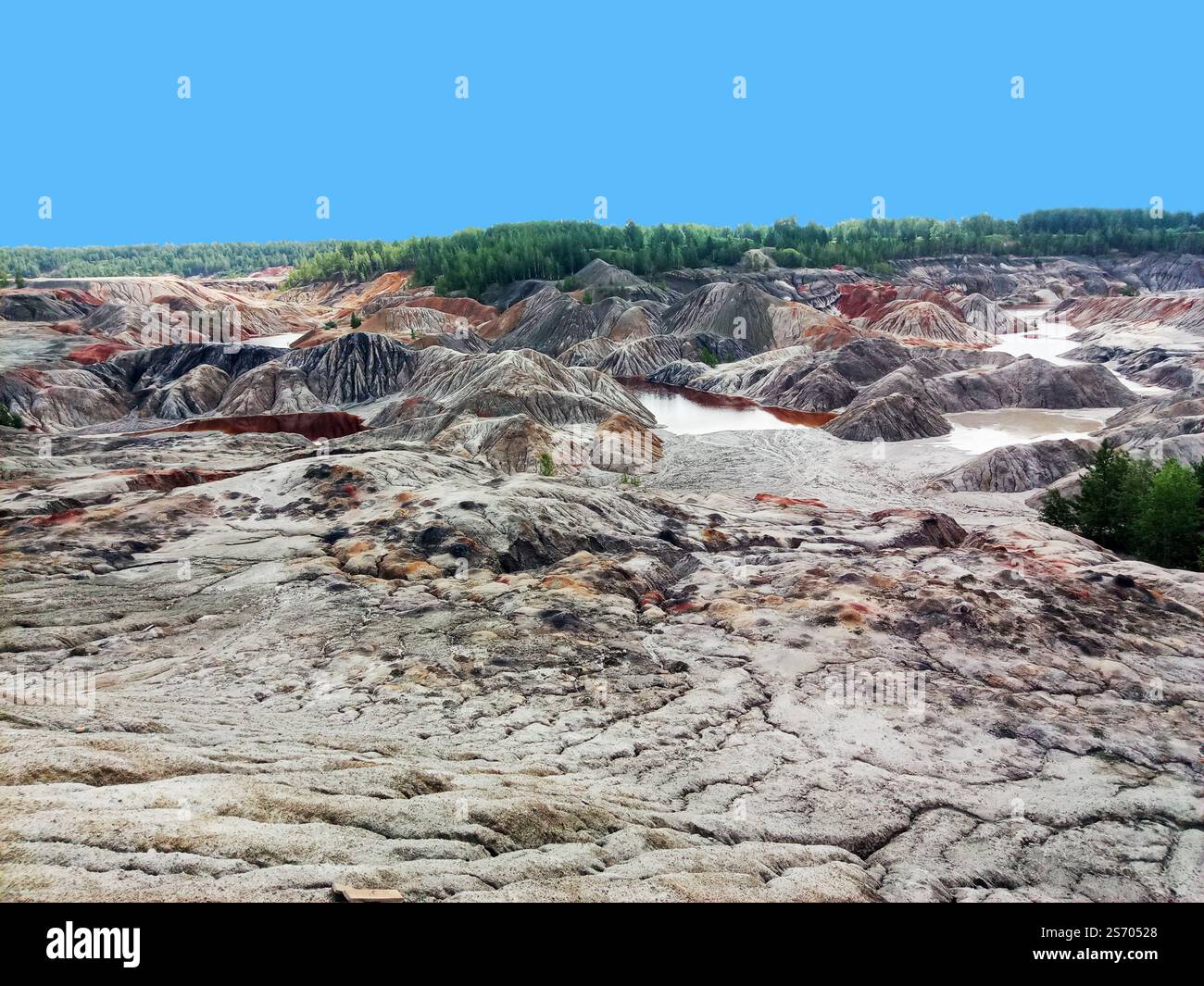 Quarry for the extraction of multi-colored clay in the Ural Mountains ...
