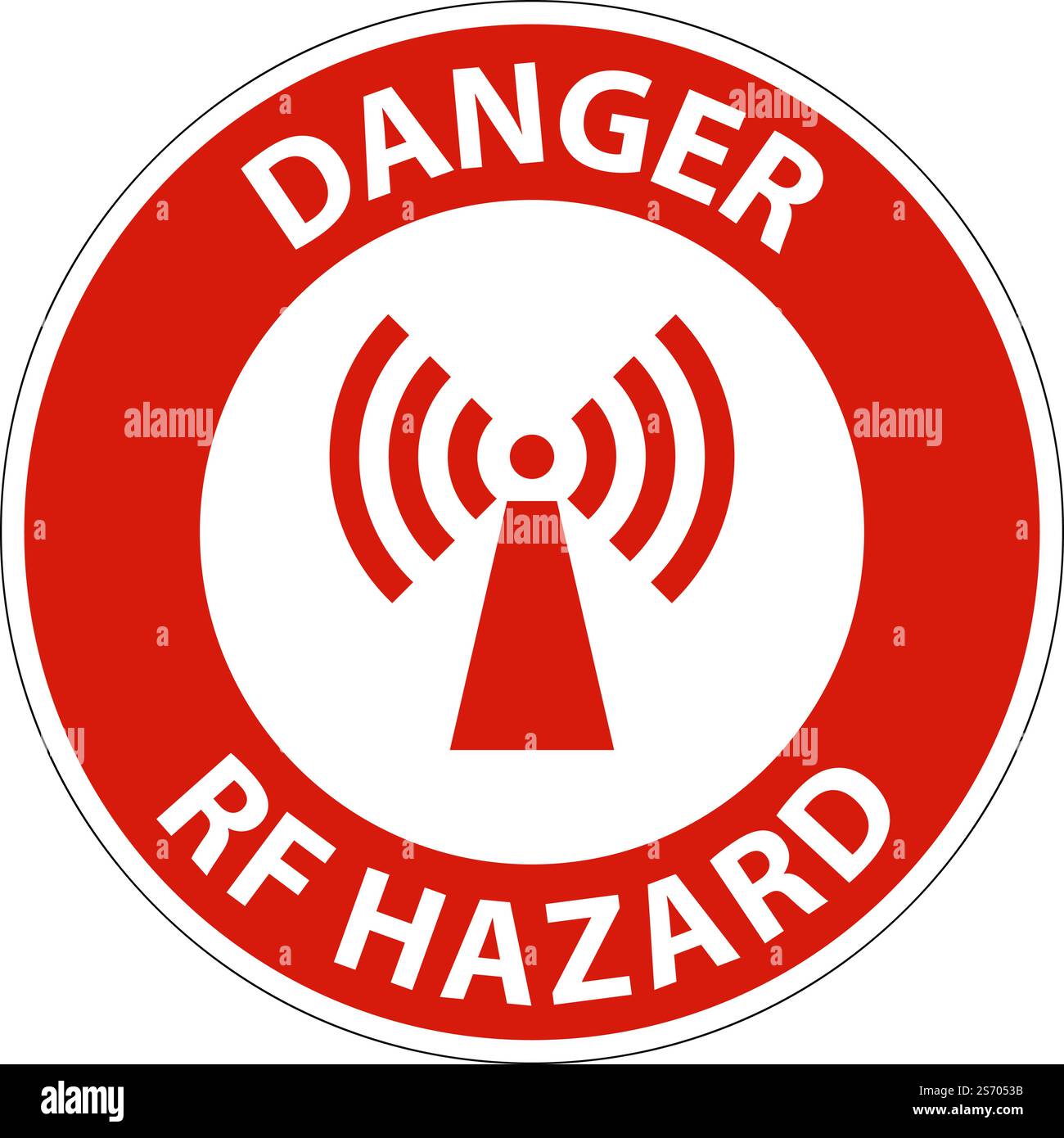 Danger RF Hazard Sign On White Background Stock Vector Image & Art - Alamy
