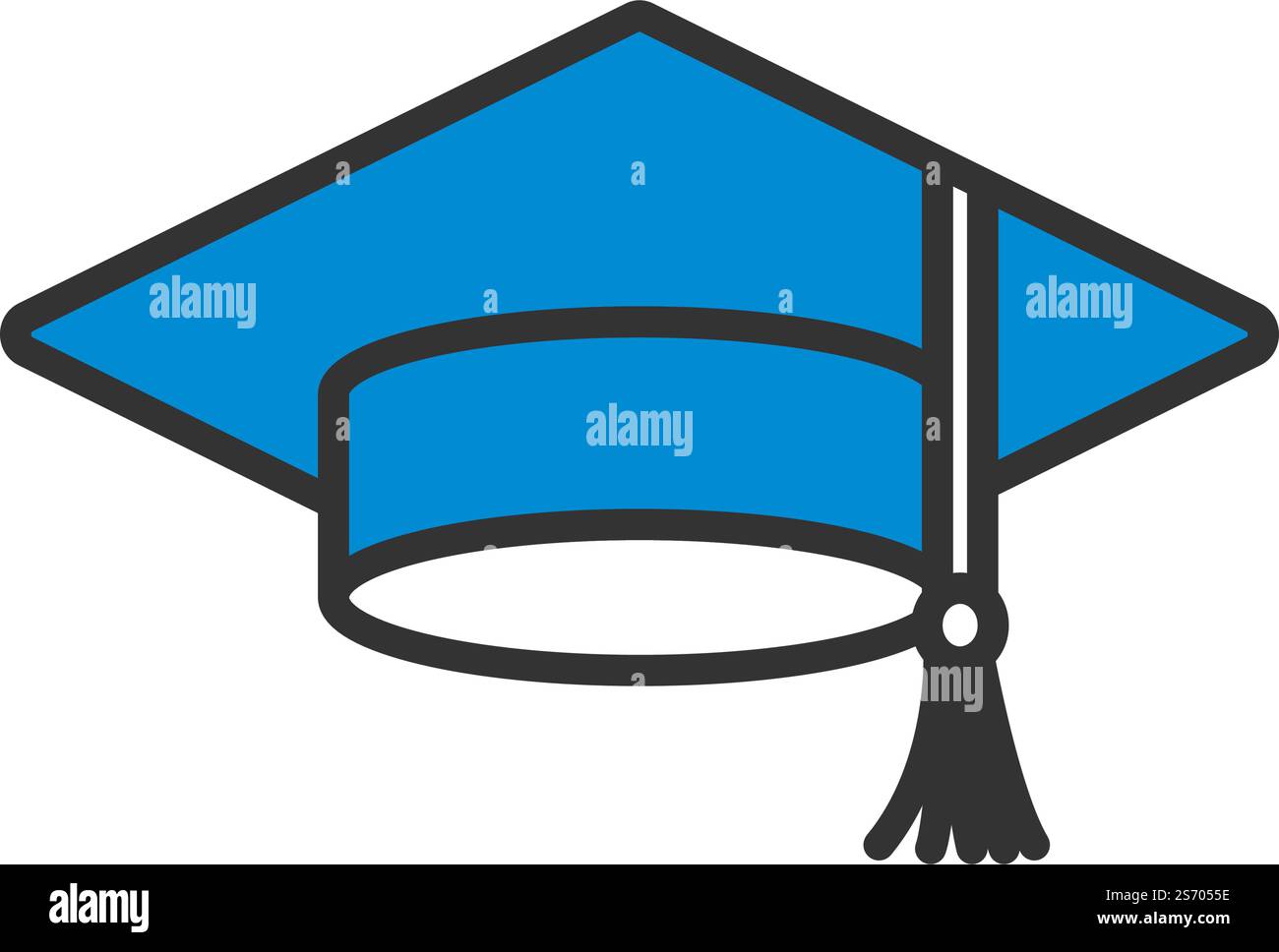 Graduation Cap Icon. Bold outline design with editable stroke width ...