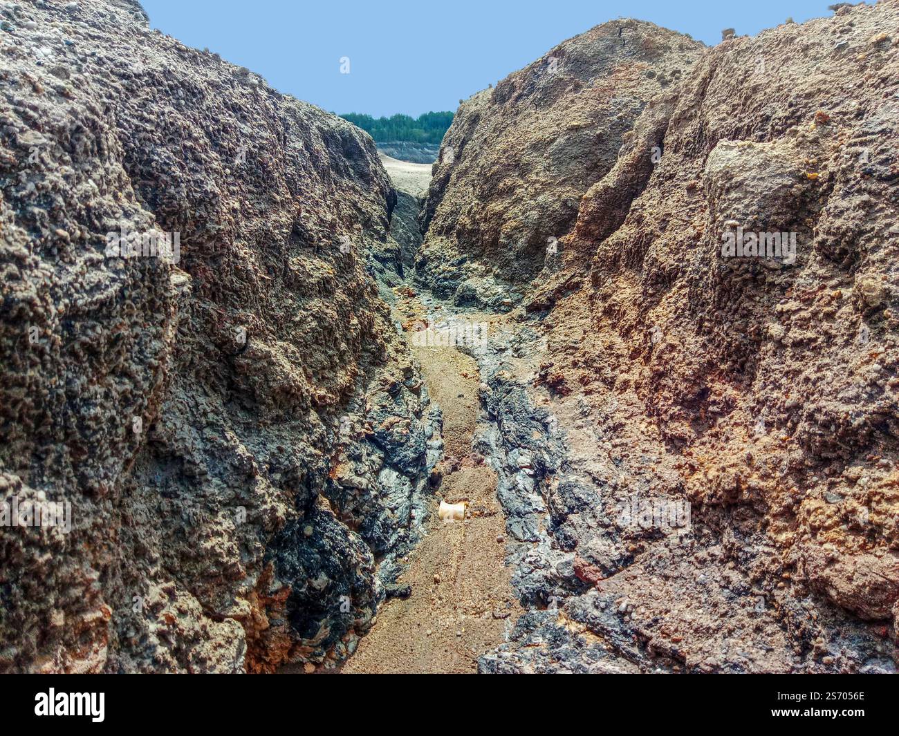 Quarry for the extraction of multi-colored clay in the Ural Mountains ...