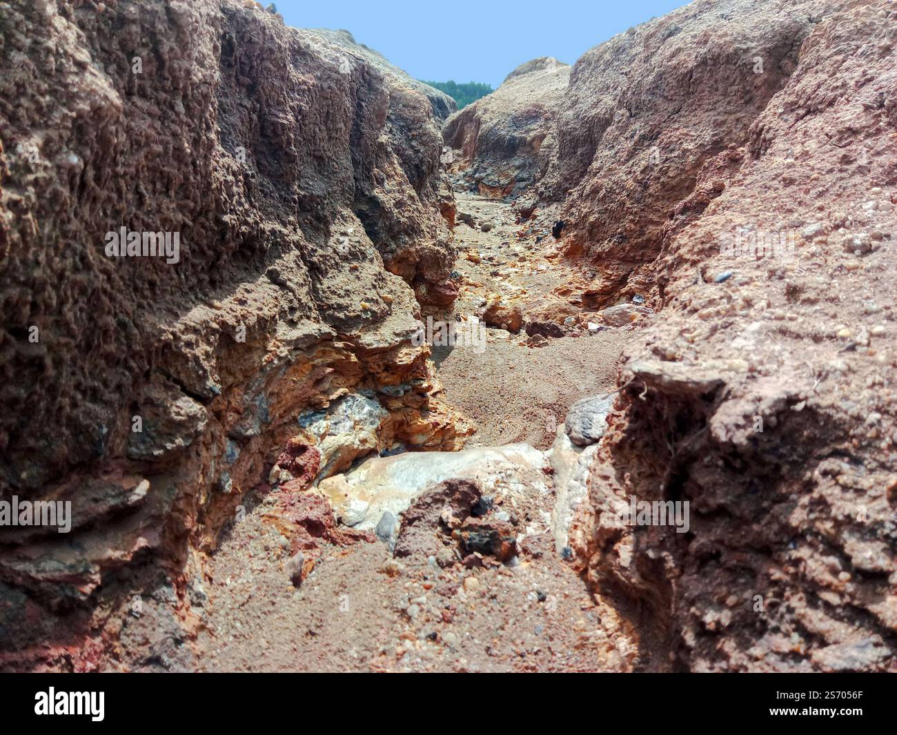 Quarry for the extraction of multi-colored clay in the Ural Mountains ...