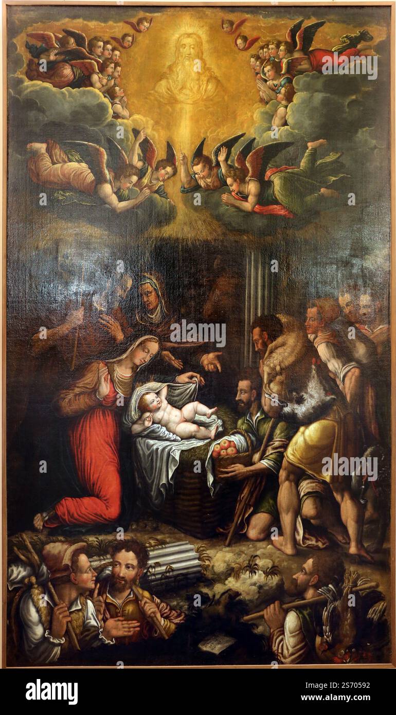 painting by Ercole Ramazzani, 1575 Christ Child Nativity of Jesus Mary ...