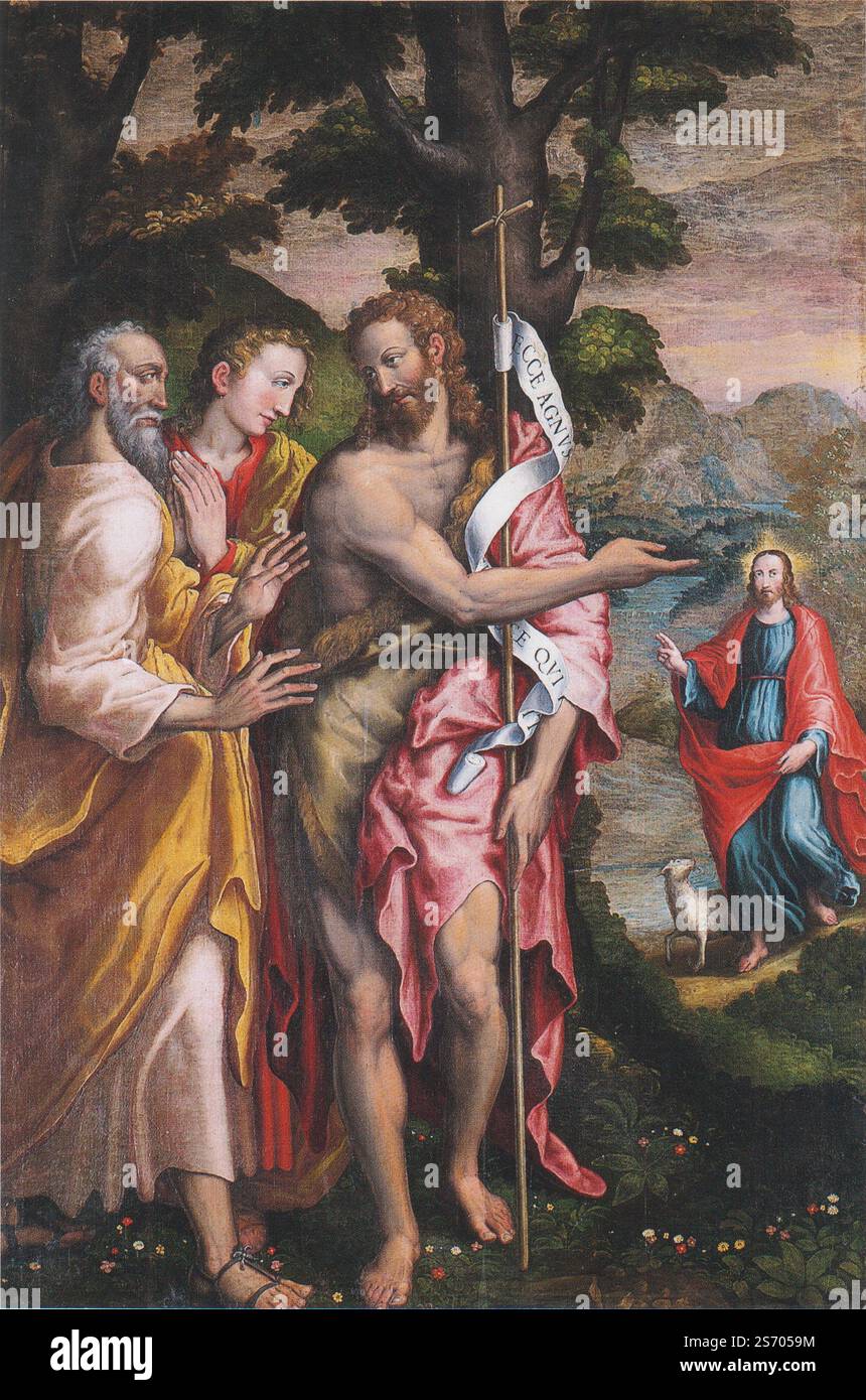 Jesus John the Baptist Andrew the Apostle John the Apostle - painting ...