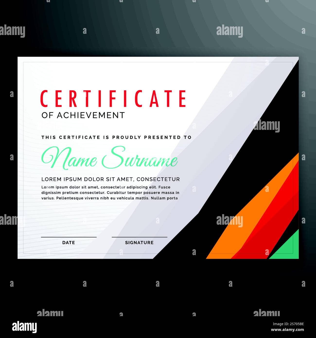 Modern certificate achievement colorful Stock Vector Images - Alamy