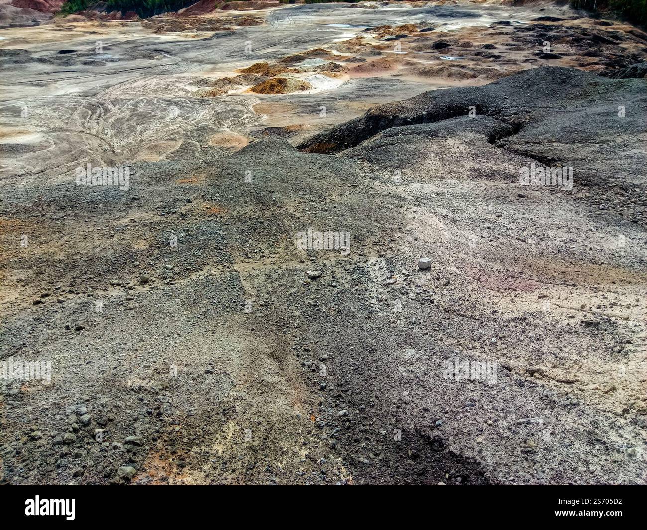 Quarry for the extraction of multi-colored clay in the Ural Mountains ...
