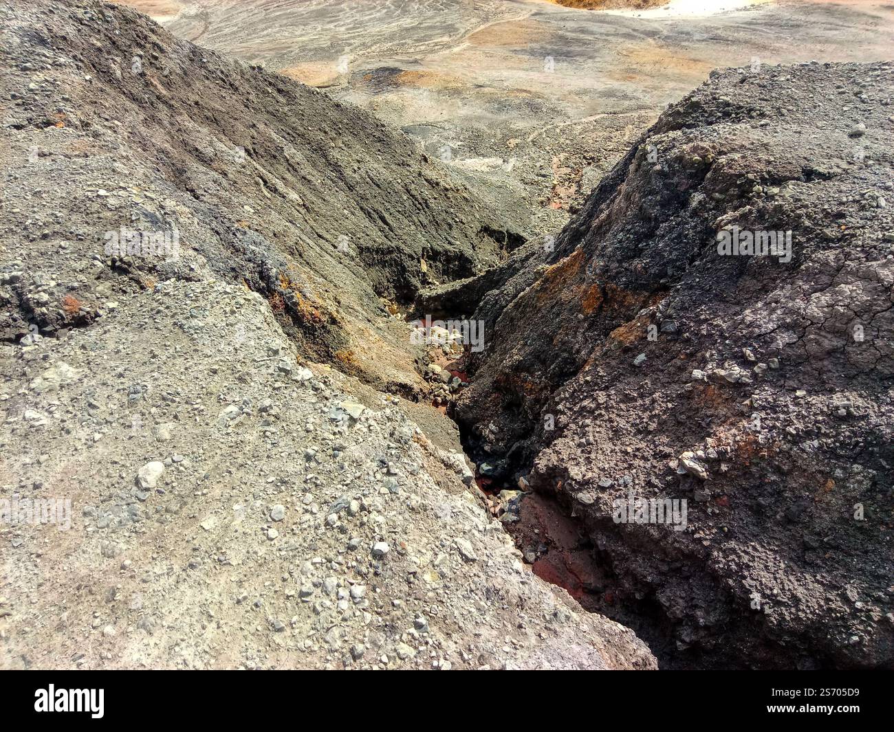 Quarry for the extraction of multi-colored clay in the Ural Mountains ...