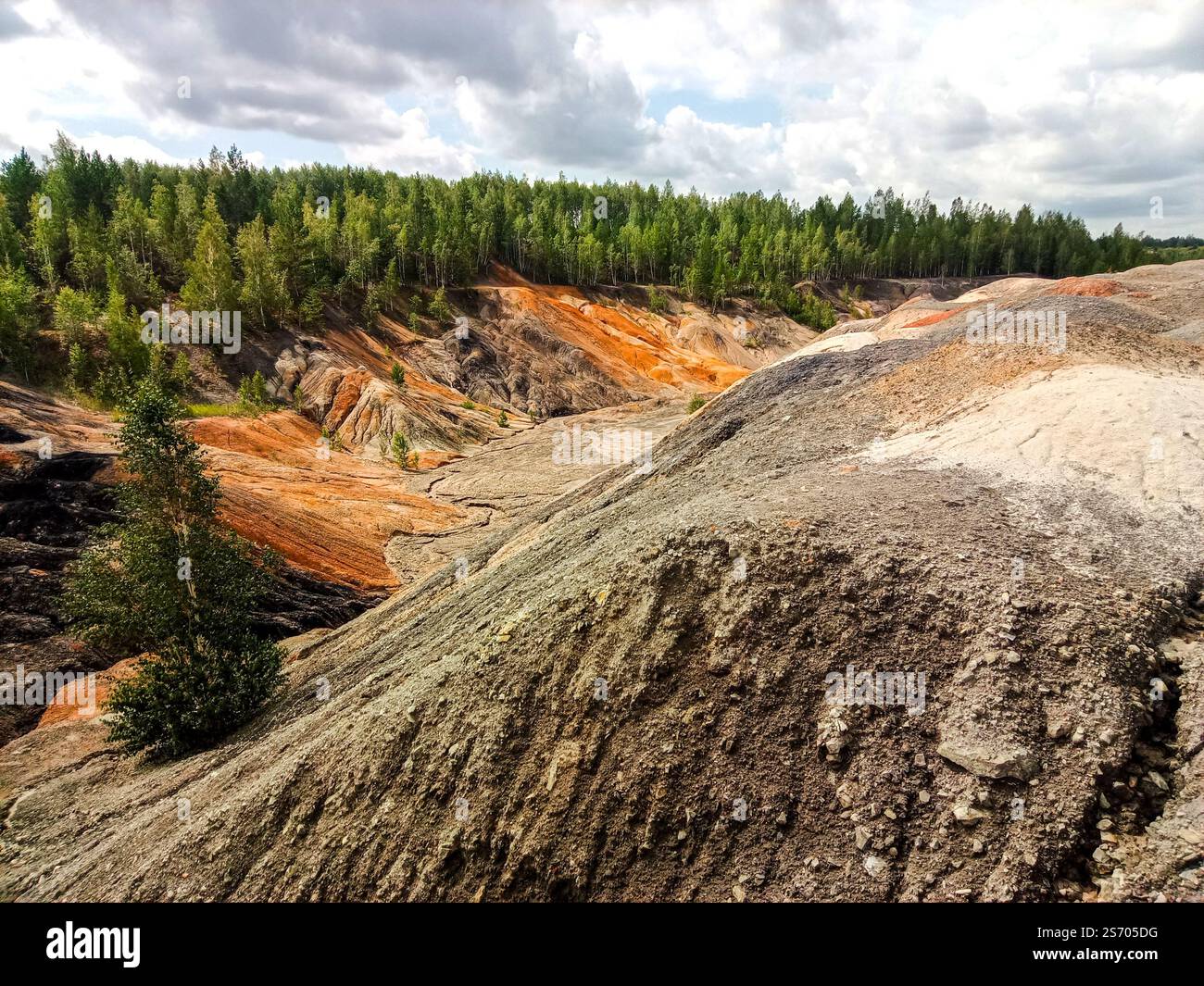 Quarry for the extraction of multi-colored clay in the Ural Mountains ...