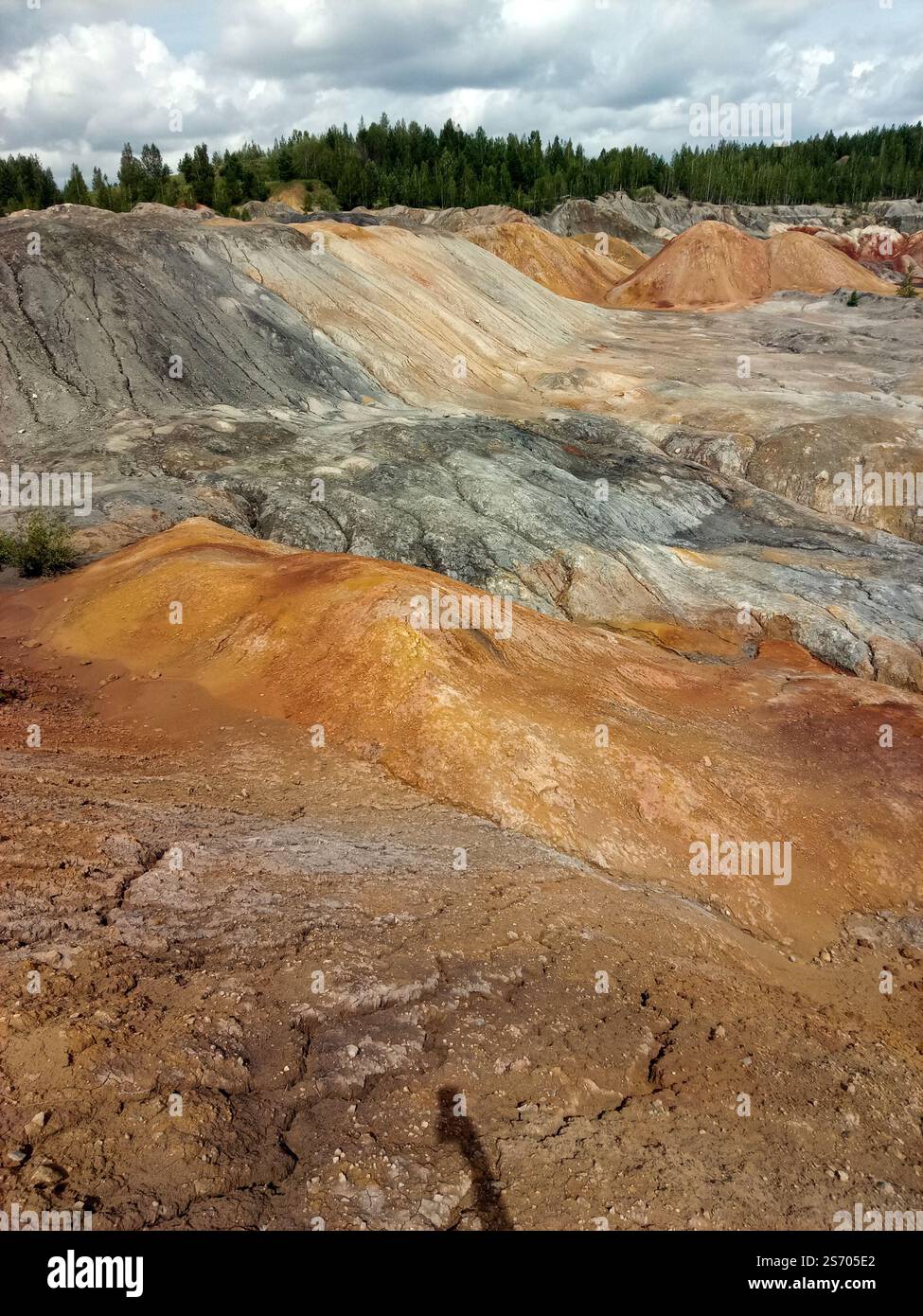 Quarry for the extraction of multi-colored clay in the Ural Mountains ...