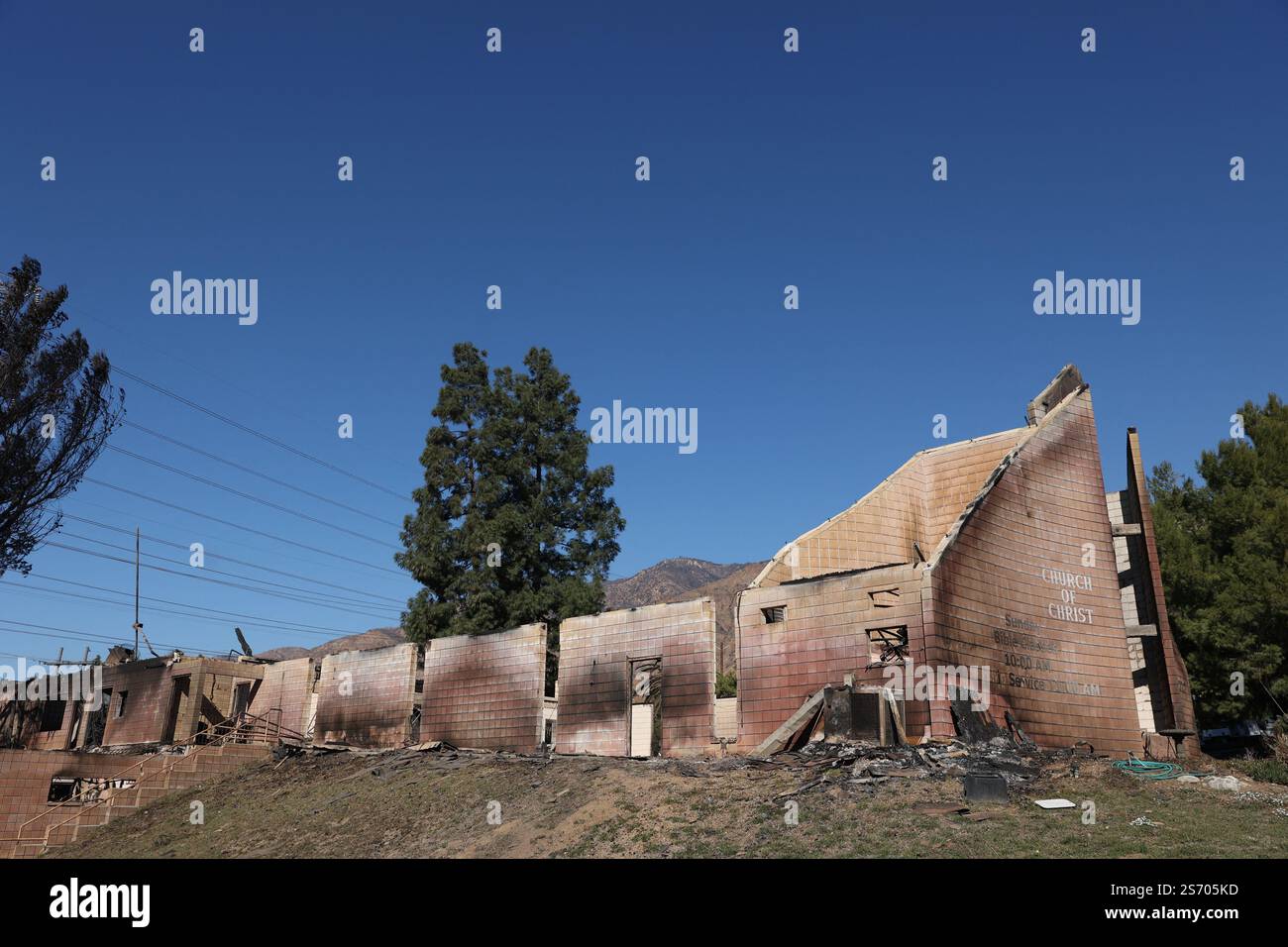 A church burned in Altadena after the Eaton Fire passed through ...