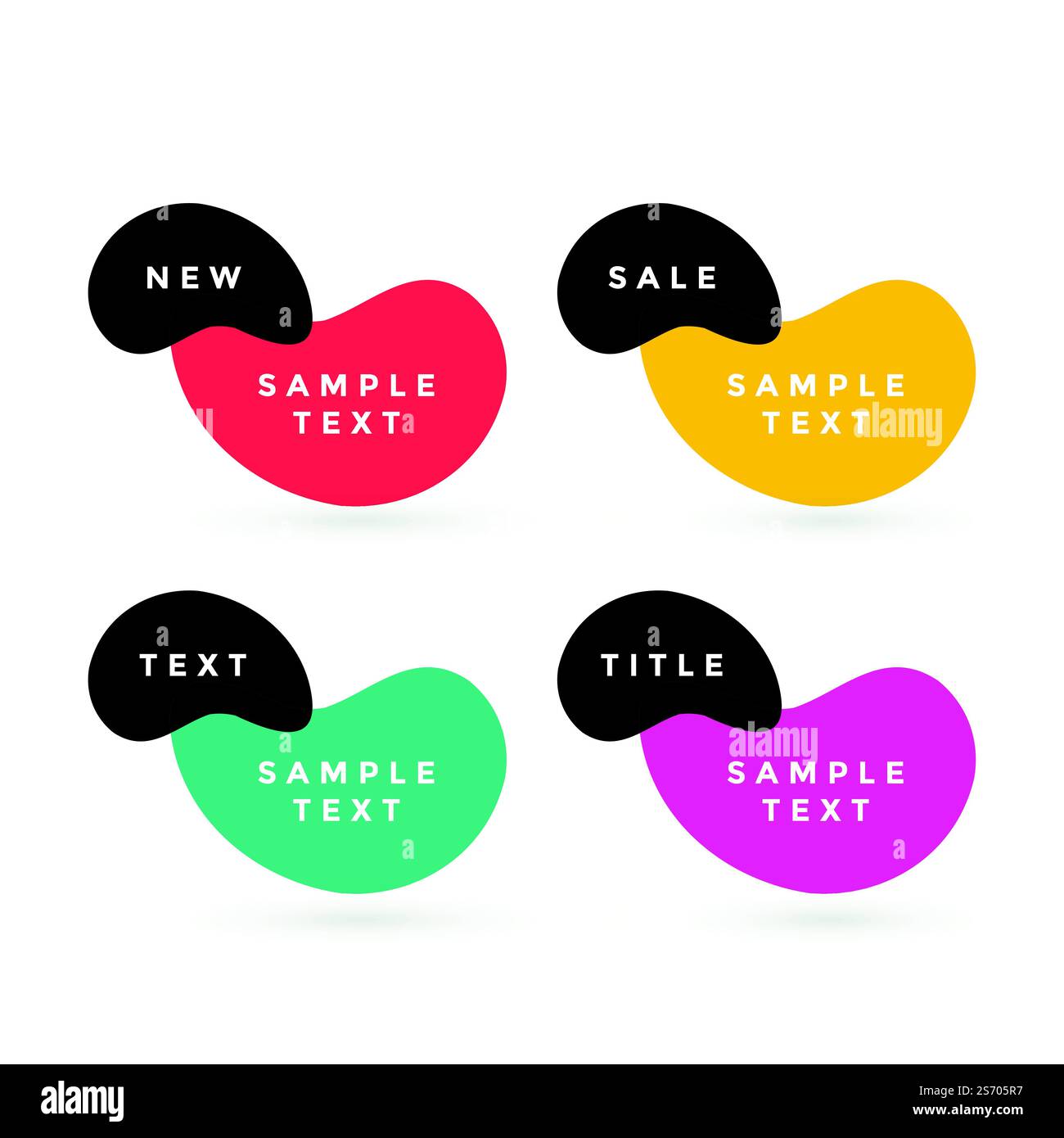 colorful text labels vector design symbols graphic illustration ...