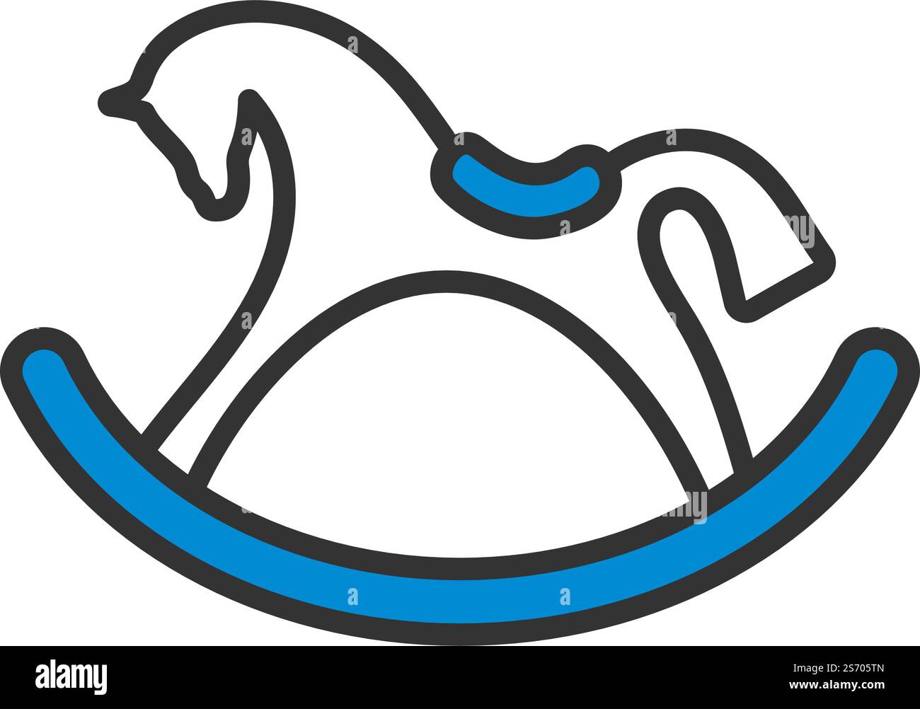 Rocking Horse Icon. Editable Bold Outline With Color Fill Design ...