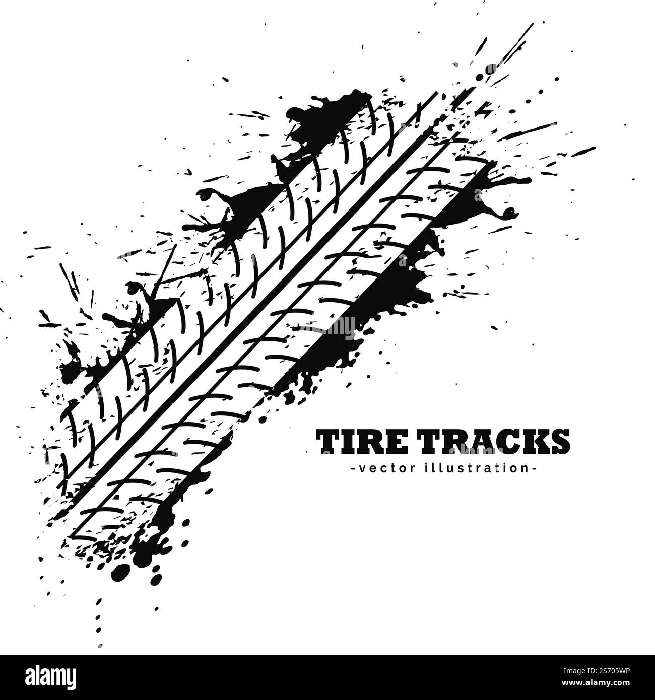 Tire mark on white Stock Vector Images - Alamy