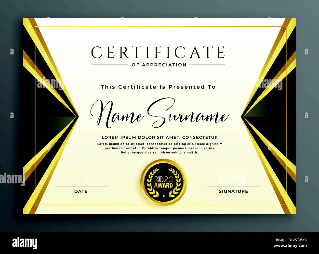 creative certificate template with luxury golden shapes Stock Vector ...