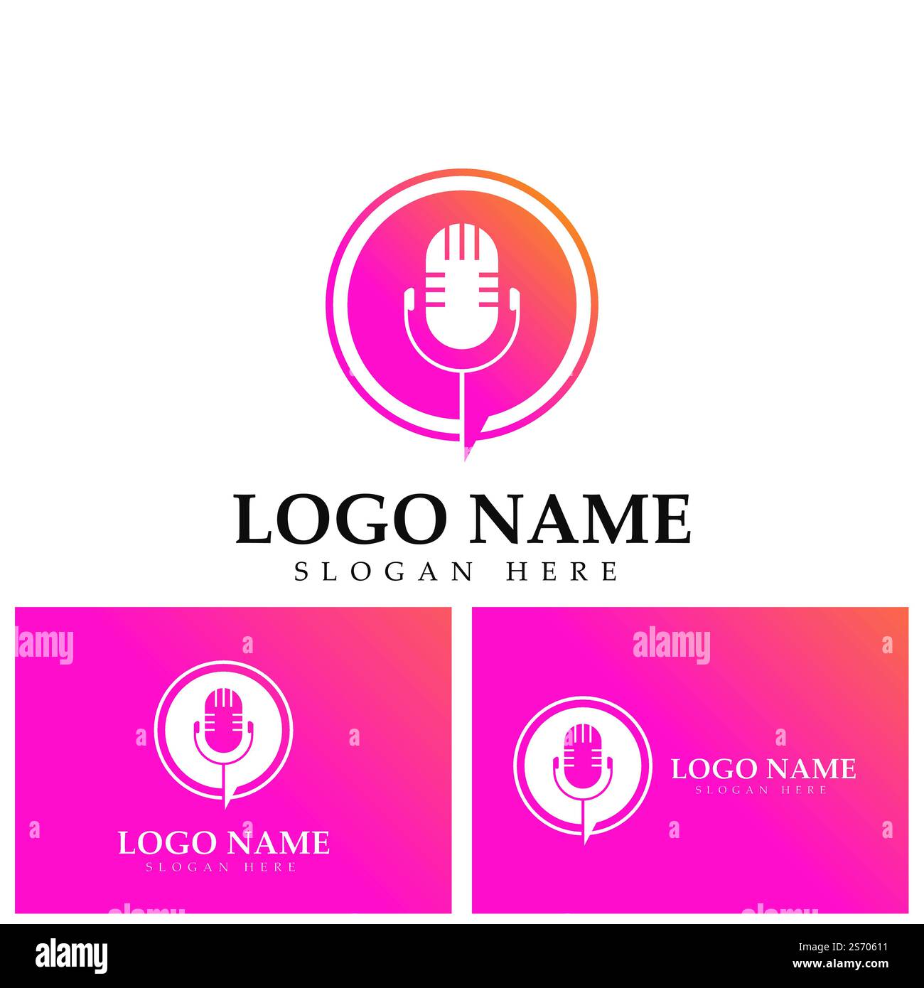 Podcast Logo icon Design Vector Template microphone symbols Stock ...