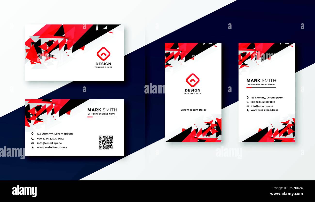 abstract red and black business card design Stock Vector Image & Art ...