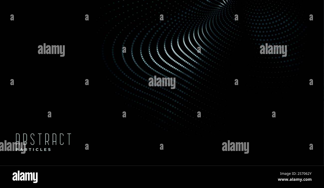 black background with particle wave effect Stock Vector Image & Art - Alamy