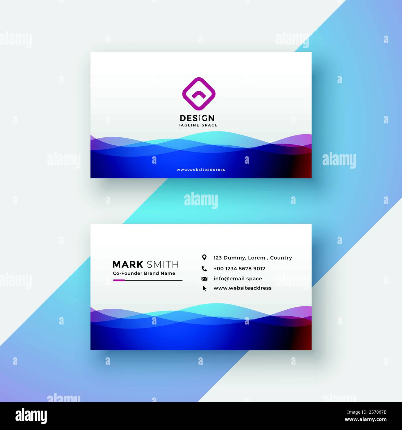 stylish vibrant wavy business card design Stock Vector Image & Art - Alamy