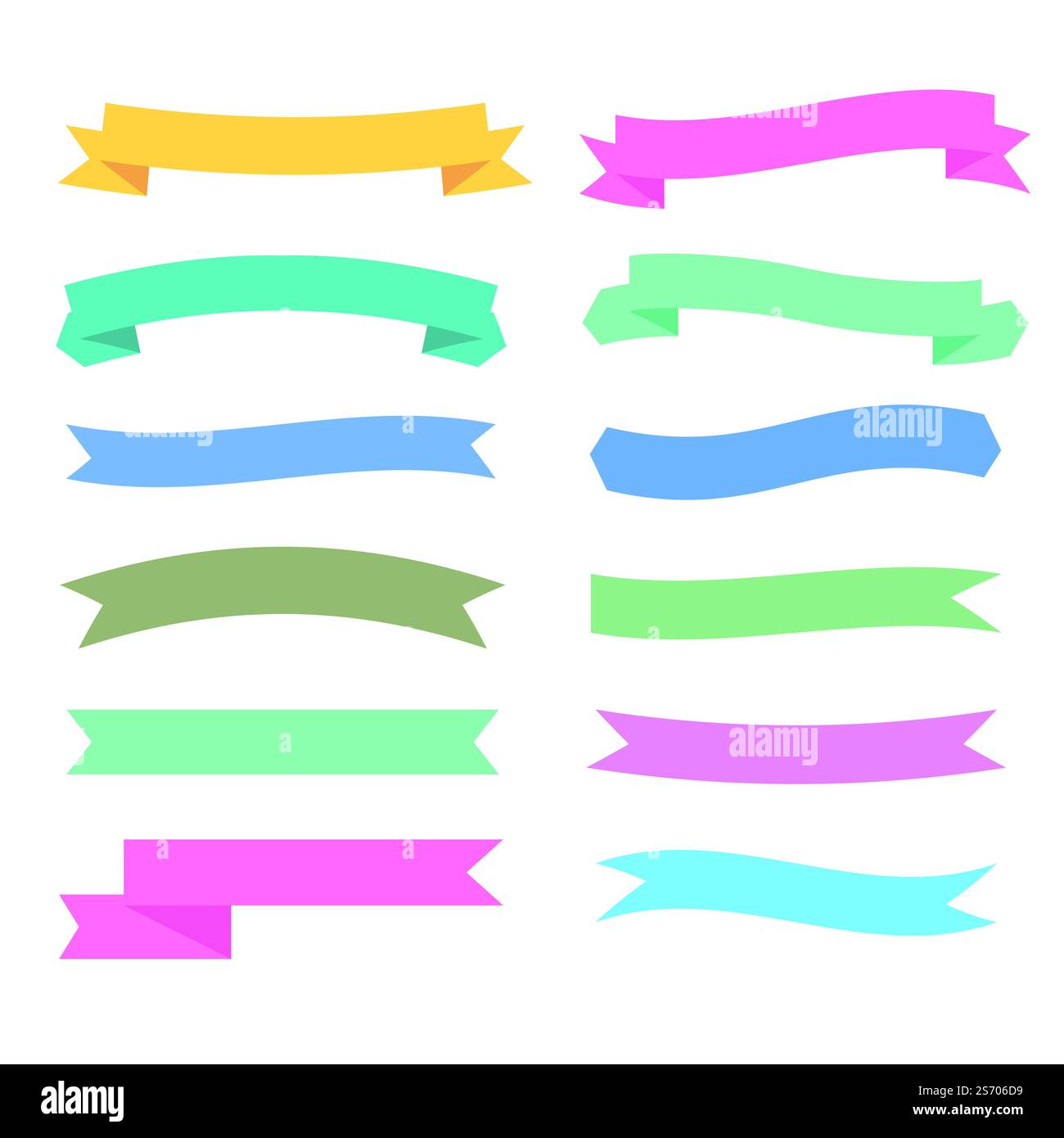 soft colors ribbons set in different styles Stock Vector Image & Art ...