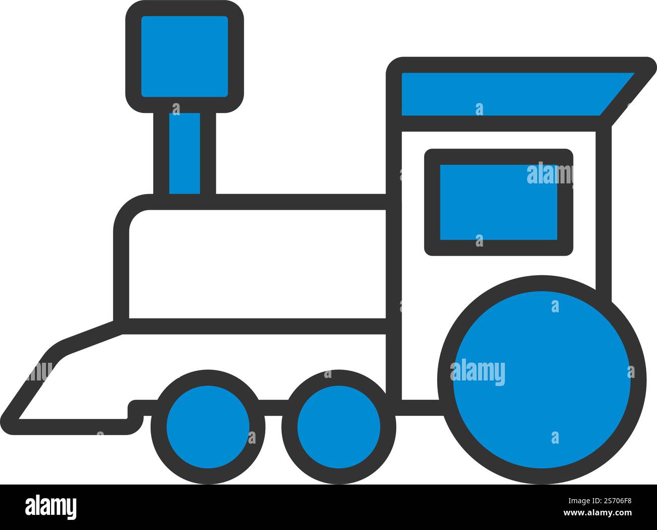 Train Toy Icon. Editable Bold Outline With Color Fill Design. Vector ...