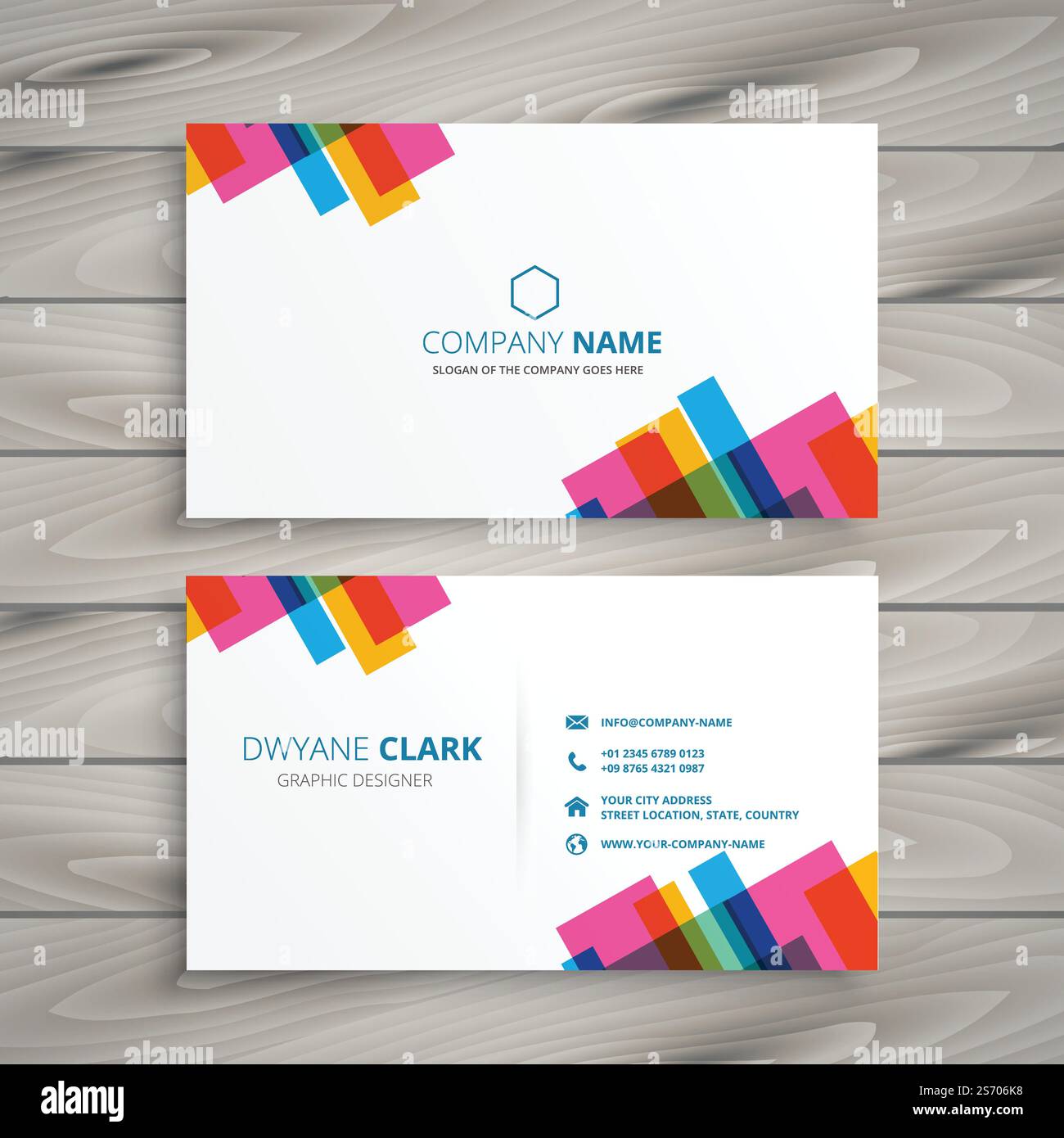 abstract colorful business card design Stock Vector Image & Art - Alamy