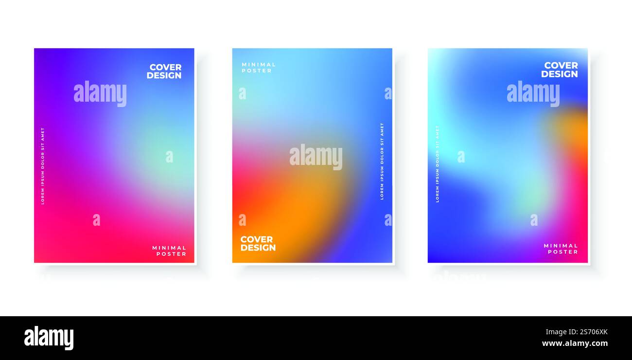 Colorful elegant gradient covers template design set Stock Vector Image ...